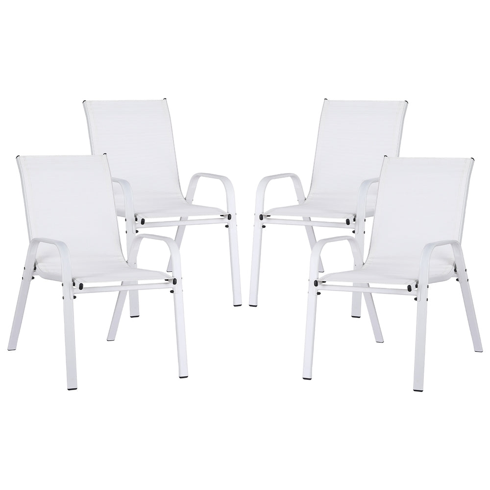 Gardeon 4PC Outdoor Dining Chairs Stackable Lounge Chair Patio Furnitu