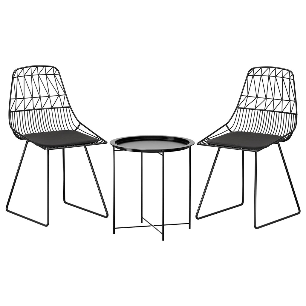 Gardeon 3PC Outdoor Bistro Set Patio Furniture Lounge Chairs Table Gar
